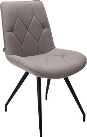 Novel Stuhl, Grau, Schwarz, Metall, Textil, Rundrohr, 51x89x66 cm, Esszimmer, St&uuml;hle, Esszimmerst&uuml;hle, Vierfu&szlig;st&uuml;hle