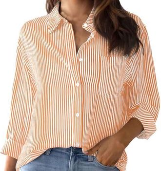 Generic 2026 Chemisier Femme Chic &Eacute;l&eacute;gant Coton T-Shirt Surdimensionn&eacute;e Manches Longues Blouse Col en V Boutonn&eacute; Tunique Couleur Unie Chemise D&eacute;contract&eacute; Resp