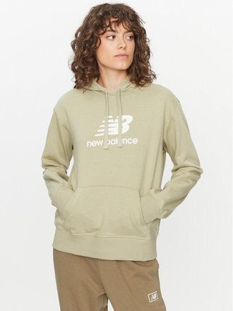 New Balance Sweatshirt Essentials Stacked Logo Hoodie WT31533 Gr&uuml;n Regular Fit