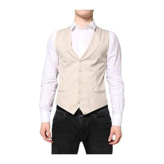 Dolce & Gabbana Beige Graues Formelles Kleid Weste - - Suits - Herren - Beige - M