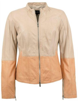Jilani Lederjacke Fotini Jilani - Damen Lederjacke Lammnappa creme/ pastell orange