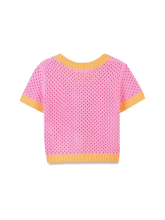 BILLIEBLUSH Acrylic Crew Neck T-Shirt - Pink