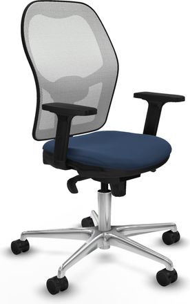 Piqueras y Crespo Computerstuhl mit 2D-Armen, h&ouml;henverstellbare Lendenwirbelst&uuml;tze, ausgestattet mit 5 Positionen und injiziertem Schaumstoff, Wei&szlig;/Marineblau