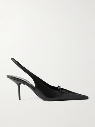 Victoria Beckham Sloan Slingback-pumps Aus Leder Mit Schleifen - Schwarz