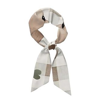 Generic &Eacute;charpe aquarelle lapin de P&acirc;ques pour femme - &Eacute;charpe tour de cou pour sacs &agrave; main - Fleur de lapin - Bandeau en satin de soie pour le sport, le yoga