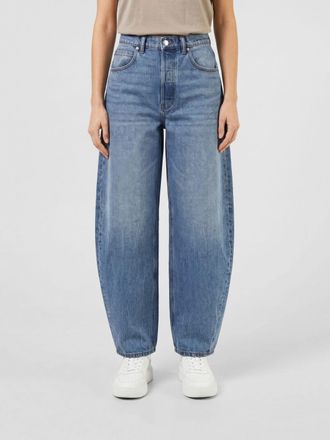 Alexander Wang Jean baggy taille haute en denim avec logo en strass