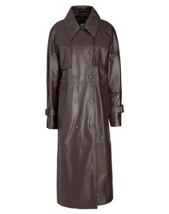 8 by YOOX LEATHER OVERSIZE MAXI COAT