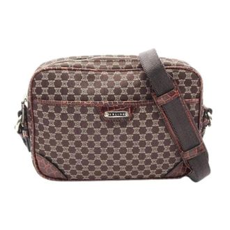 Celine Sac bandouli&egrave;re en toile Macadam cuir Pre-owned - Femme - Pre-owned - Brun - Taille: ONE Size