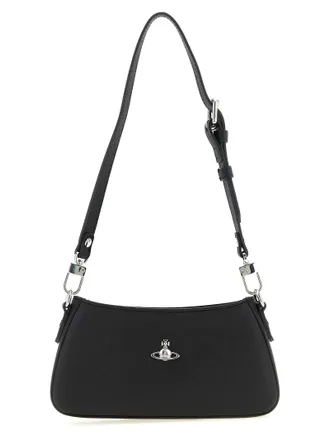 Vivienne Westwood Saffiano Leather Shoulder Bag - Black