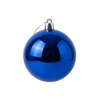 Shatchi 20 cm gro&szlig;e, dunkelblaue Weihnachtskugel, PVC, bruchsicher, gl&auml;nzende Oberfl&auml;che, Festliche Weihnachtsbaum-H&auml;ngedekoration, rundes Ornament f&uuml;r Urlaub