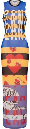 Moschino Femme, Robes, Multicolore, Taille: 32 FR Robe en tulle imprim&eacute;