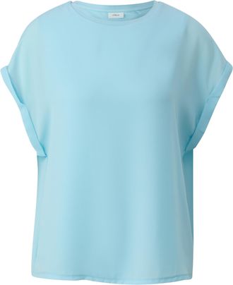 s.Oliver Black Label Damen 2147199 Chiffon Bluse, blau 5159, 42