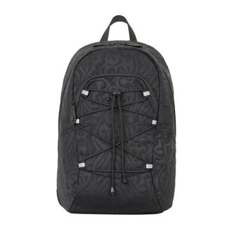 John Richmond Rucksack mit gepr&auml;gtem Muster und elastischen Schn&uuml;rsenkeln - - Bags - Herren - Schwarzk - ONE SIZE
