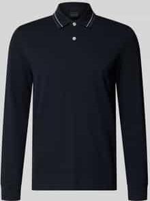 Bugatti Regular Fit Langarm-Poloshirt mit Knopfleiste