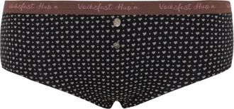 hangOwear Trachtenunterhose Damen Slip Josefina | Unterhose Bayern Trachten Spruch | Baumwolle Elasthan (L, schwarz)