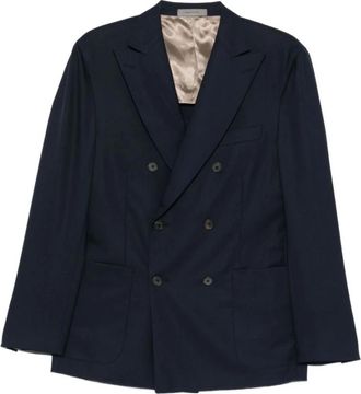 Corneliani Homme, Vestes, Bleu, Taille: 2XL Robe crois&eacute;e &agrave; boutons