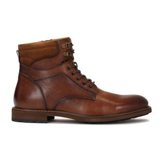Kazar Braune glatte Leder- und Wildlederstiefel - - Shoes - Herren - Braun - 45 EU
