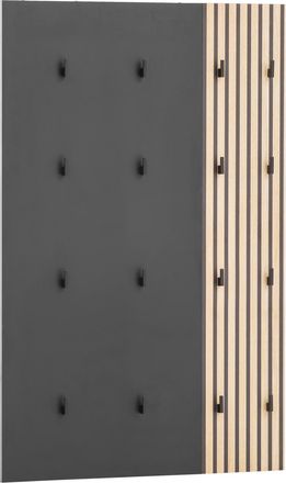 MID.YOU Mid.you Garderobenpaneel, Schwarz, Eiche, Holzwerkstoff, 73.5x109x2.6 cm, Aufh&auml;ngem&ouml;glichkeit, Garderobe, Garderobenpaneele, Garderobenpaneele