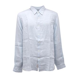 Woolrich Leinenhemd Indigo - - Shirts - Herren - Blau - M