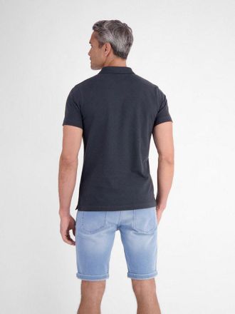 Lerros Poloshirt Modernes Poloshirt mit Jaquard-Muster und knopflosem Kragen