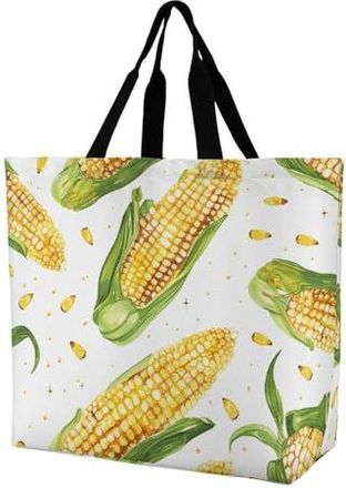 Generic &Eacute;pis De Ma&iuml;s De Dessin Anim&eacute; Sac Courses Pliable Tote Bag D&eacute;contract&eacute; Sac A Main Femme Pour Travail Voyage Quotidienne