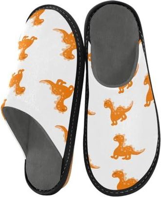 HMZXZ Pantoufles en forme danimal dinosaure orange pour homme et femme - Pantoufles dint&eacute;rieur pour la maison, la chambre &agrave; coucher, le voyage, multicolore,