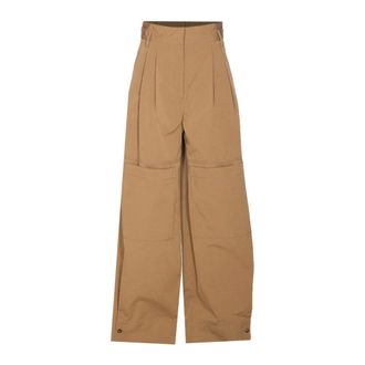 Alberta Ferretti Femme, Pantalons, Brun, Taille: 36 FR Utility Cotton Pantalons