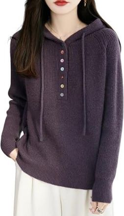 Generic Pull Femme Pull en Pure Laine M&eacute;rinos pour Femme 100% Pure Laine Manches Longues &Eacute;pais Et Chaud Id&eacute;al pour LAutomne lhiver Et Le Printemps Sweat-Shirt