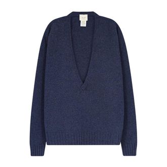 Alysi Femme, Pulls, Bleu, Taille: 38 FR V-neck Tricots