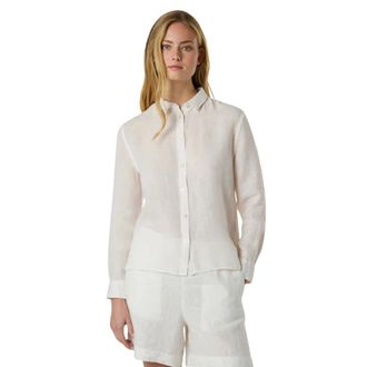 North Sails Femme, Blouses et Chemises, Blanc, Taille: 40 FR Chemise droite en lin