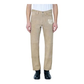 Human Made Logo Print Wildlederhose - - Trousers - Herren - Beige - XL