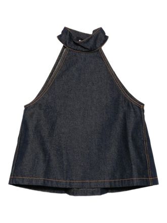 We11done Oberteil aus Denim - Blau