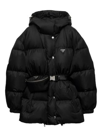 Prada Daunenjacke mit G&uuml;rtel - Schwarz