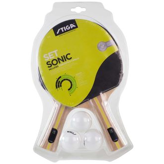 STIGA Sports Sonic Set Tischtennisschl&auml;ger und B&auml;lle Set - Tischtennisset, Rot/Schwarz