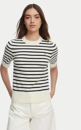 Tommy Hilfiger Pullover WW0WW49705 Wei&szlig; Slim Fit