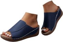 Generic Sandales orthop&eacute;diques compens&eacute;es pour femme - Coupe large - Avec soutien de la vo&ucirc;te plantaire - Bout ouvert - Antid&eacute;rapantes - Chaussures plates - P