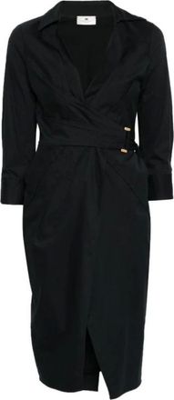 Elisabetta Franchi Femme, Robes, Noir, Taille: 40 FR Stretch Cotton Dress