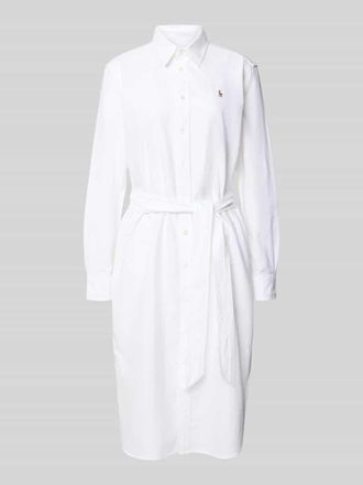 Polo Ralph Lauren Hemdblusenkleid mit Bindeg&uuml;rtel und Logo-Stitching