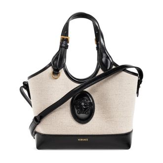 Versace Rivi&egrave;re Small Canvas Tote - - Bags - Damen - Beige - ONE SIZE