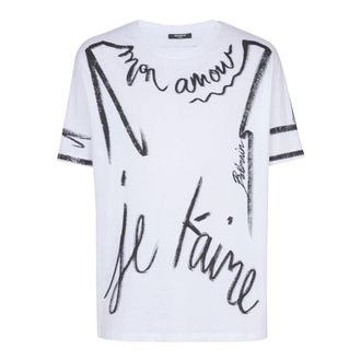 Balmain T-Shirt it Lettre daour-Print - - Tops - Herren - Wei&szlig; - L