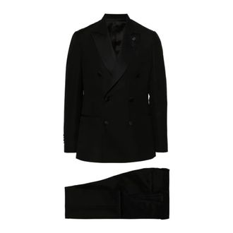 Lardini Doppelreihiges Kleid mit Logo-Pin - - Suits - Herren - Schwarzk - 3XL
