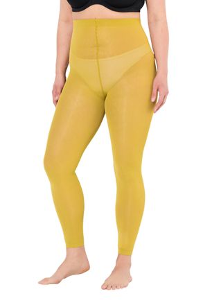 Ulla Popken Damen große Größen Übergrößen Plus Size Strumpf-Leggings, 60 den, flache Nähte