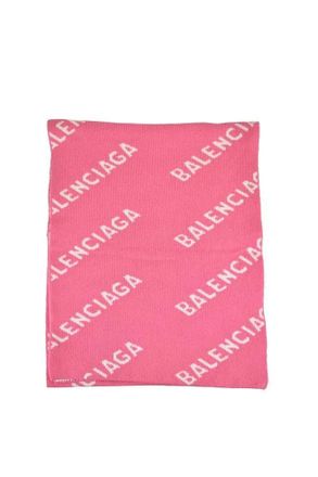 Balenciaga T&uuml;cher & Schals - Two-Tone Knitted Wool Scarf With Monogram Detail - Gr. unisize - in Rosa - f&uuml;r Damen