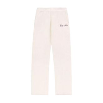 Sporty & Rich Cream Logo Pants - - Trousers - Damen - Beige - XS
