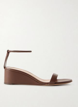 Gianvito Rossi Leather Wedge Sandals - Brown