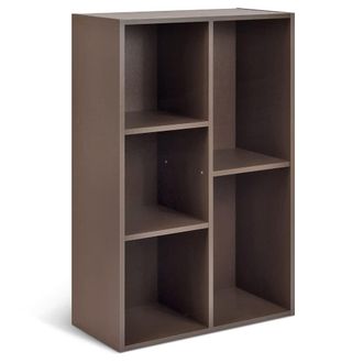 Amazon Basics B&uuml;cherregal mit 5 quadratischen F&auml;chern, Espresso, 50 x 24 x 80 cm
