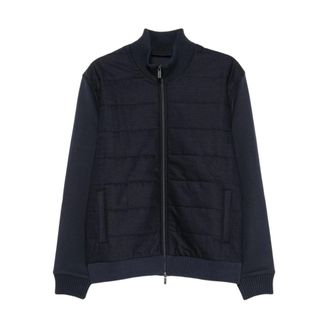 Fay Homme, Sweatshirts et sweats &agrave; capuche, Bleu, Taille: 2XL Giubbino Zip Ricamo