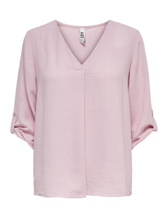 Jacqueline de Yong JdY Damen Lange Freizeit Hemd Bluse 3/4 Ärmel Tunika Longshirt Loose Oberteil Locker Leicht JDYDIVYA, Farben:Rosa-2, Größe:40