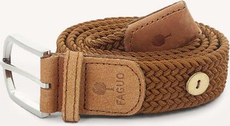 Faguo Ceinture tress&eacute;e camel et argent&eacute;