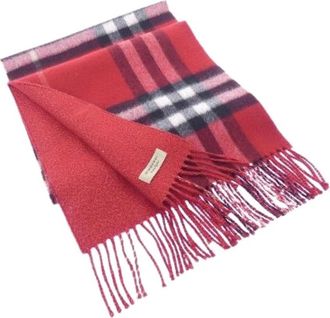 Burberry Pre-owned Muffler en Laine - Femme - Pre-owned - Rouge - Taille: ONE Size